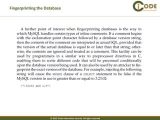 Appsec SQL injection case study | PPT