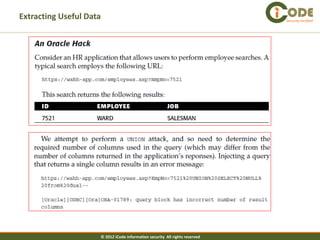 Appsec SQL injection case study | PPT