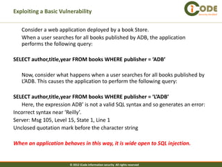 Appsec SQL injection case study | PPT