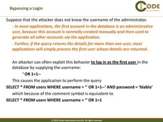 Appsec SQL injection case study | PPT
