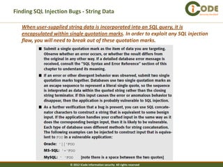 Appsec SQL injection case study | PPT