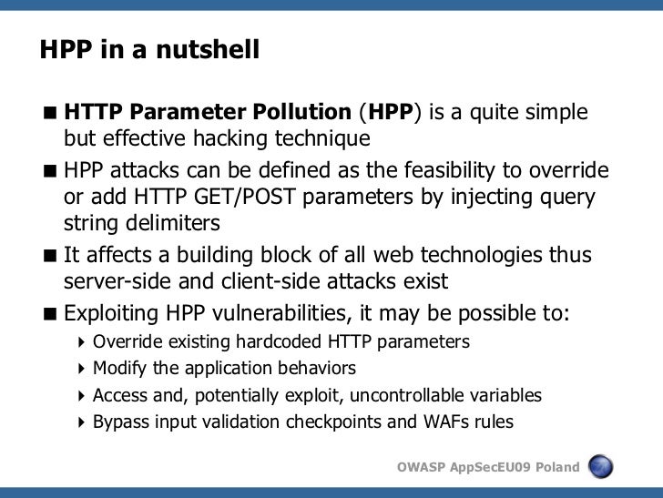 Http Parameter Pollution, a new category of web attacks