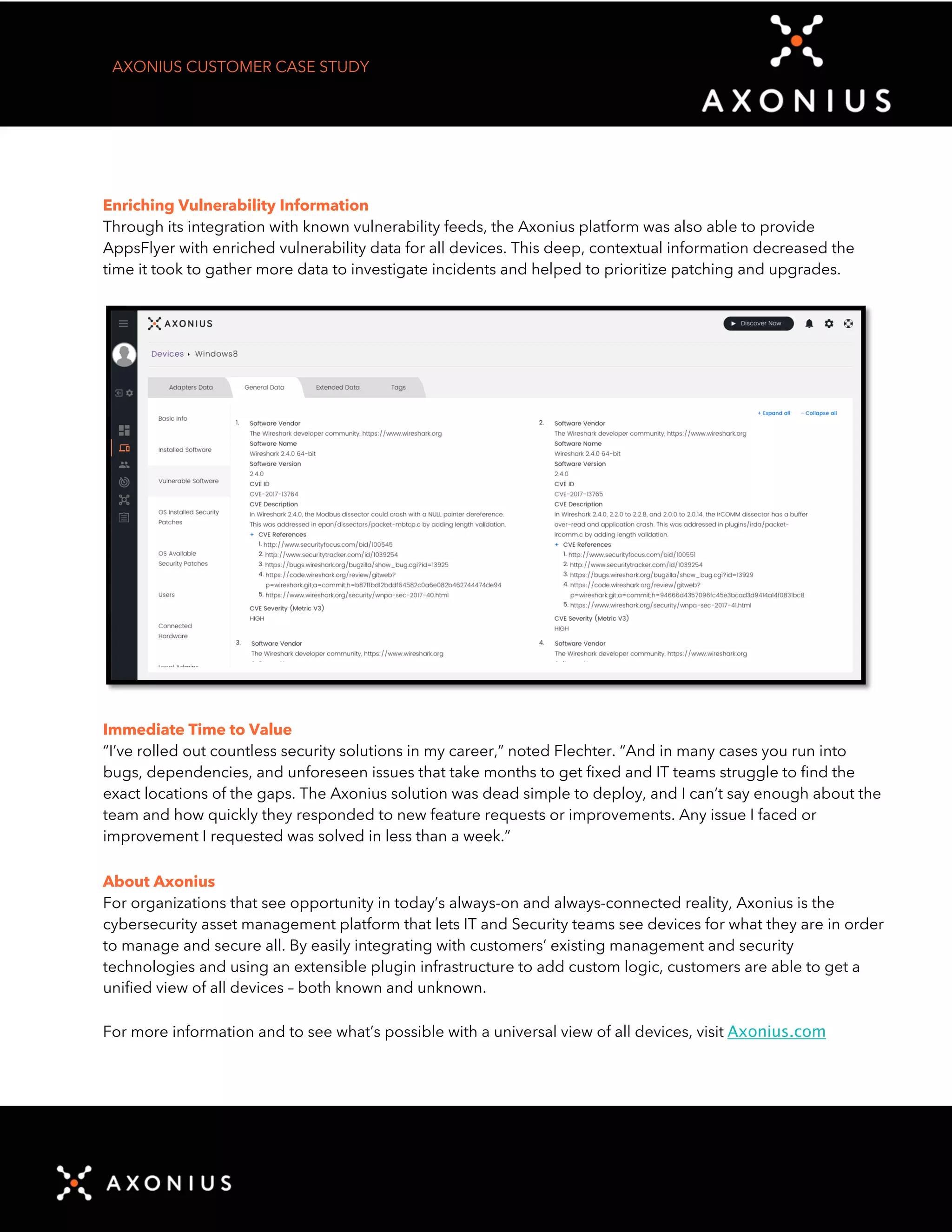 Axonius Case Study: AppsFlyer | PDF