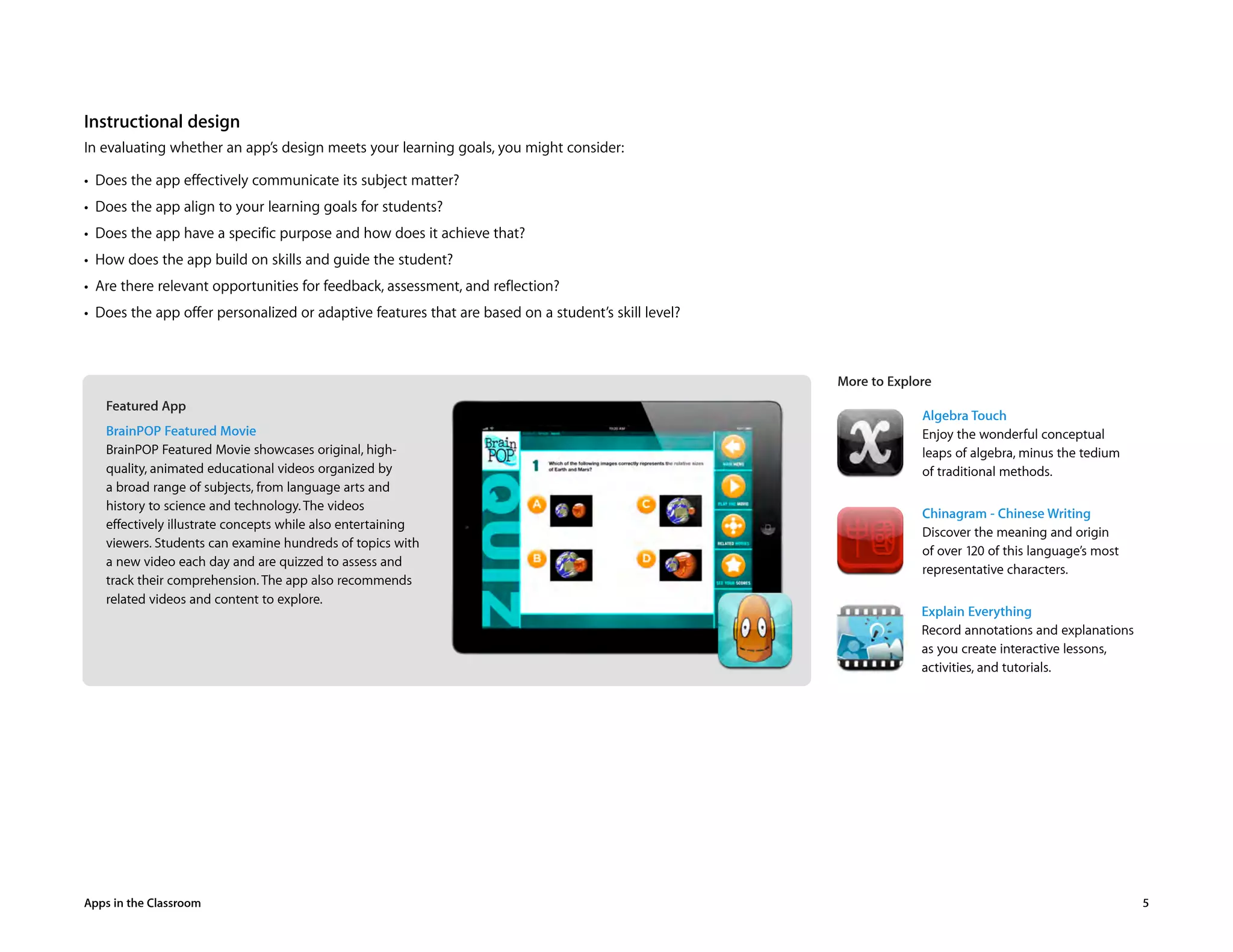 Apps in the classroom apple | PDF