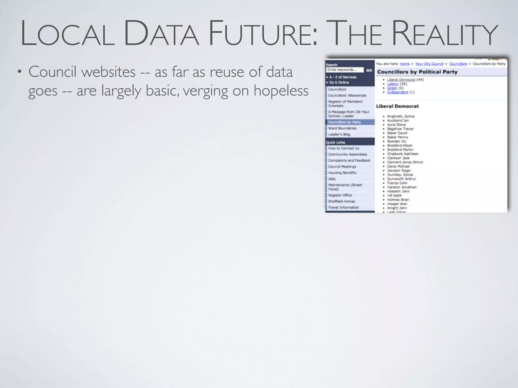 Opening up local government data: APPSI Presentation | PPT