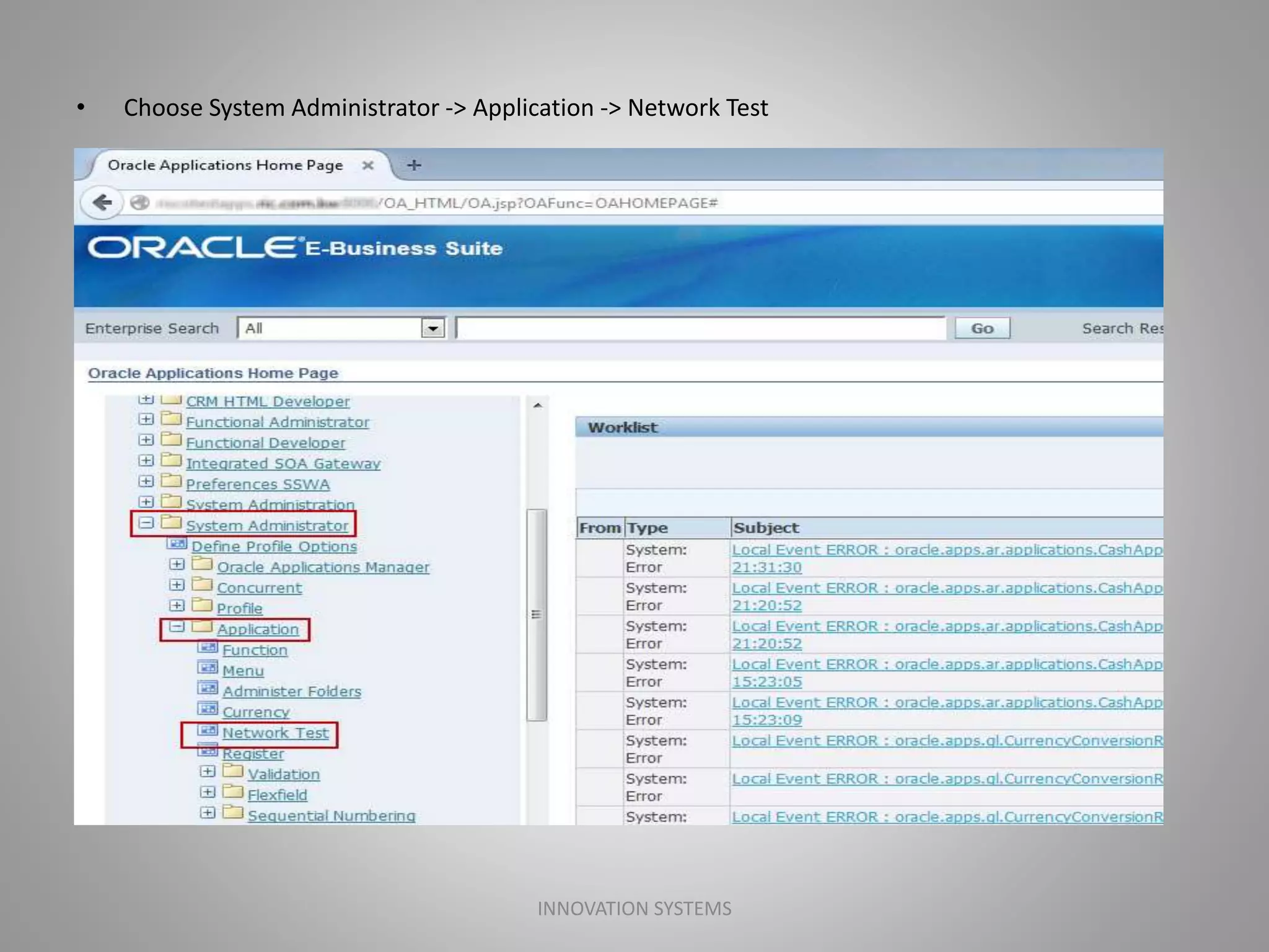 Oracle EBS Network Analyzes | PPTX