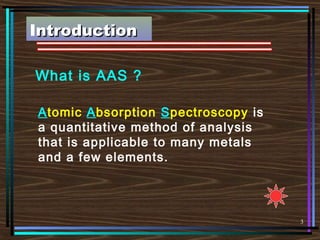 Applications of Atomic Absorption Spectrometry (AAS) | PPT