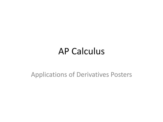 Appsof derivativesposters | PPTX