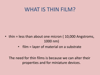 Apps of thin films | PPTX