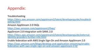 Creating AppStream apps and configuring users with Domain Join. | PPTX | Cloud Computing | Internet