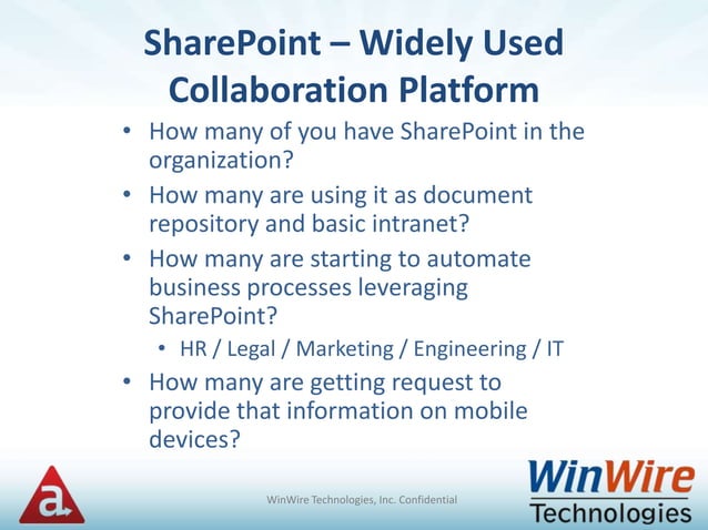 Appsworld - Mobilize your SharePoint with WinWire | PPT