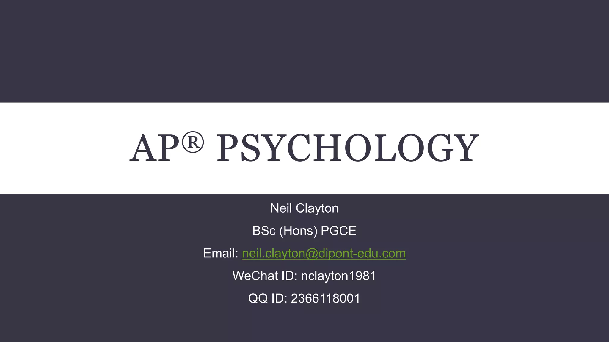 AP Psychology Introduction 2017/18 | PPTX