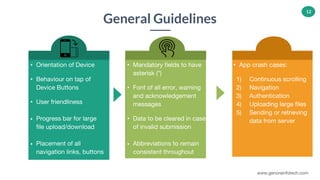 Mobile App testing guidelines at genora | PPT