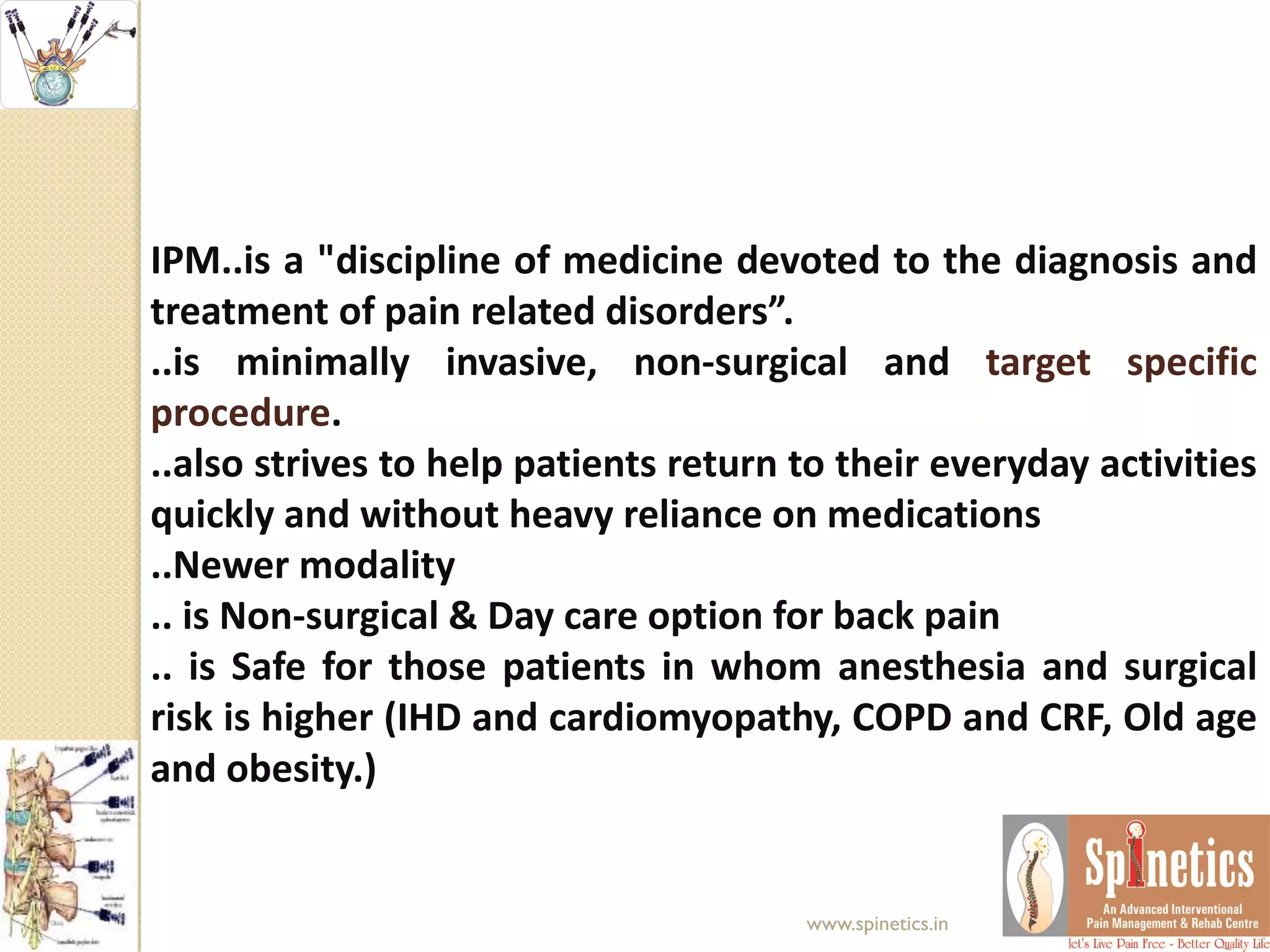 Ozone Nucleolysis vs Idet for Lumbar Disk | PPTX