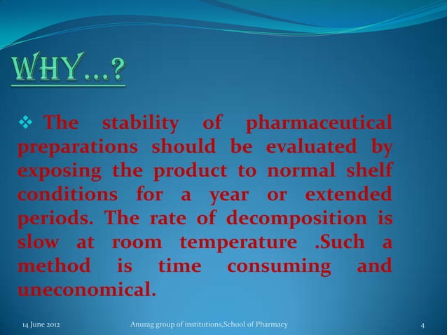 A ppt on accelerated stability studies | PPTX | Pharmaceutical Drugs ...