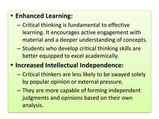 A PPT on Critical Thinking slides Unit 0 | PDF