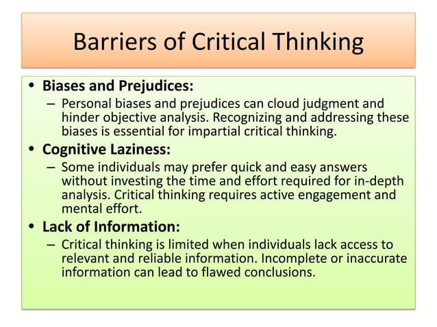 A PPT on Critical Thinking slides Unit 0 | PPT