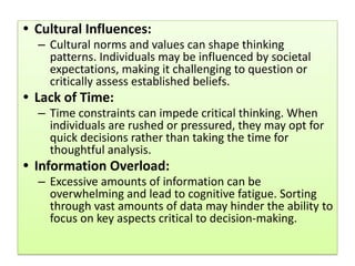 A PPT on Critical Thinking slides Unit 0 | PDF