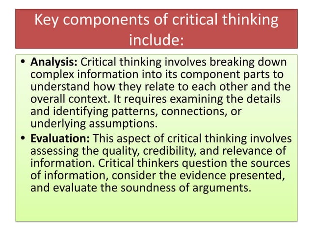 A PPT on Critical Thinking slides Unit 0 | PPT