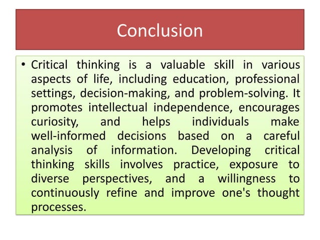 A PPT on Critical Thinking slides Unit 0 | PPT
