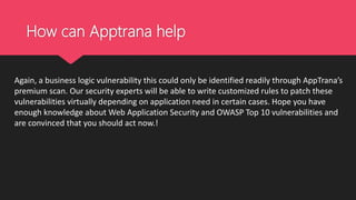 How AppTrana helps Protect Against OWASP Top 10 Vulnerabilities | PPT