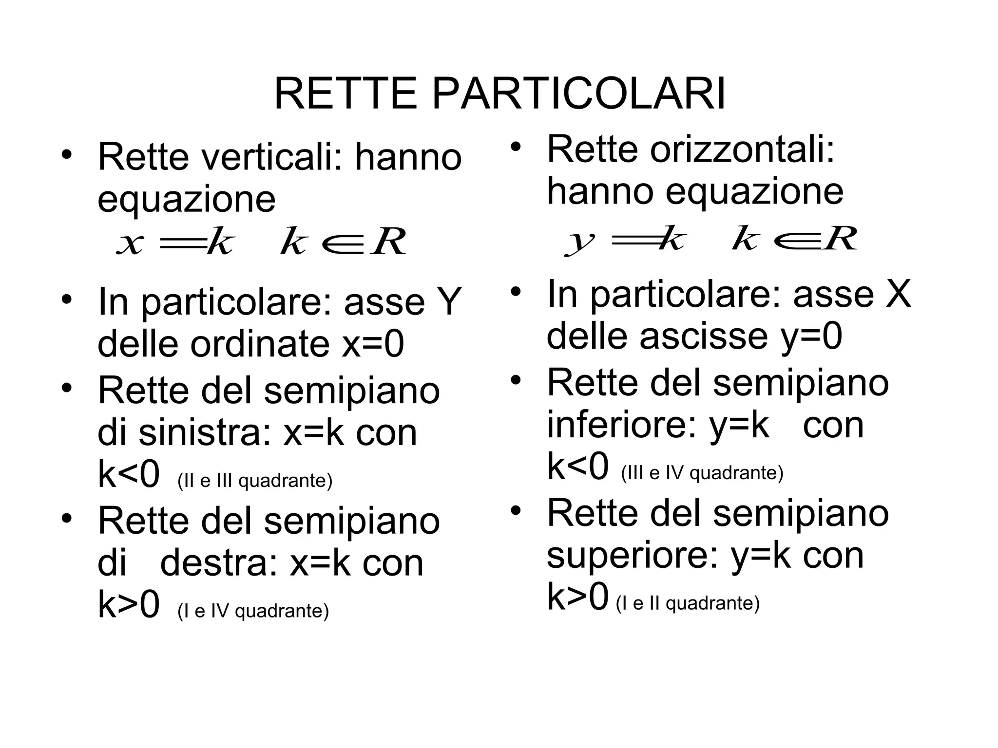 Appunti di geometria analitica della retta | PPT