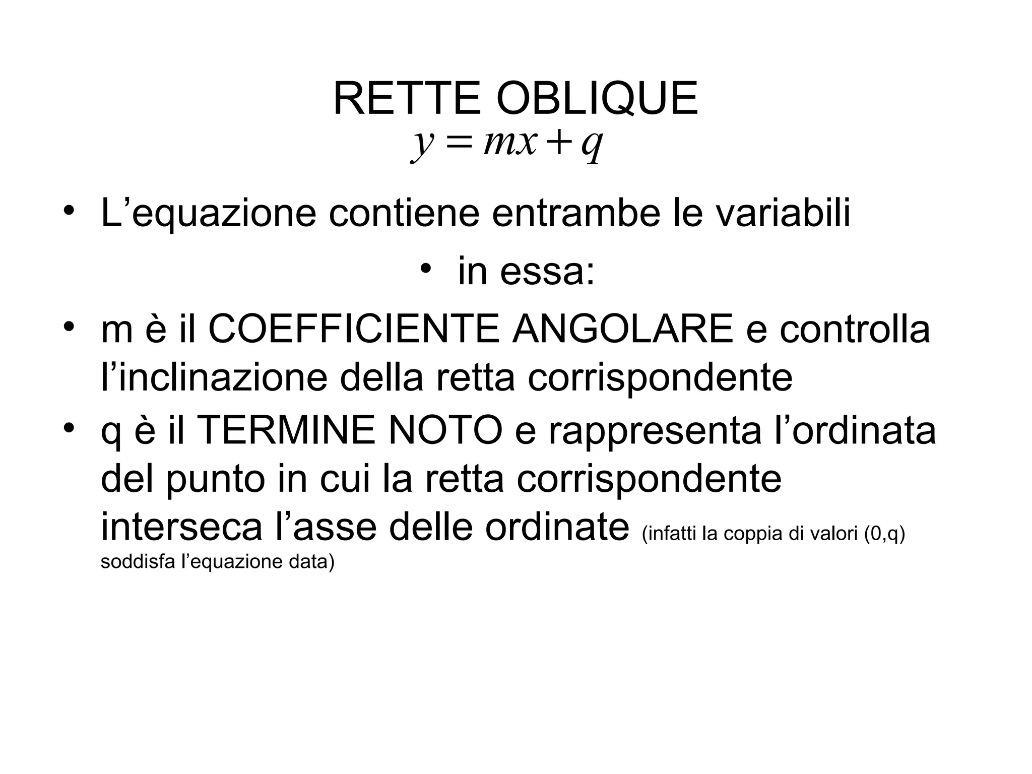 Appunti di geometria analitica della retta | PPT