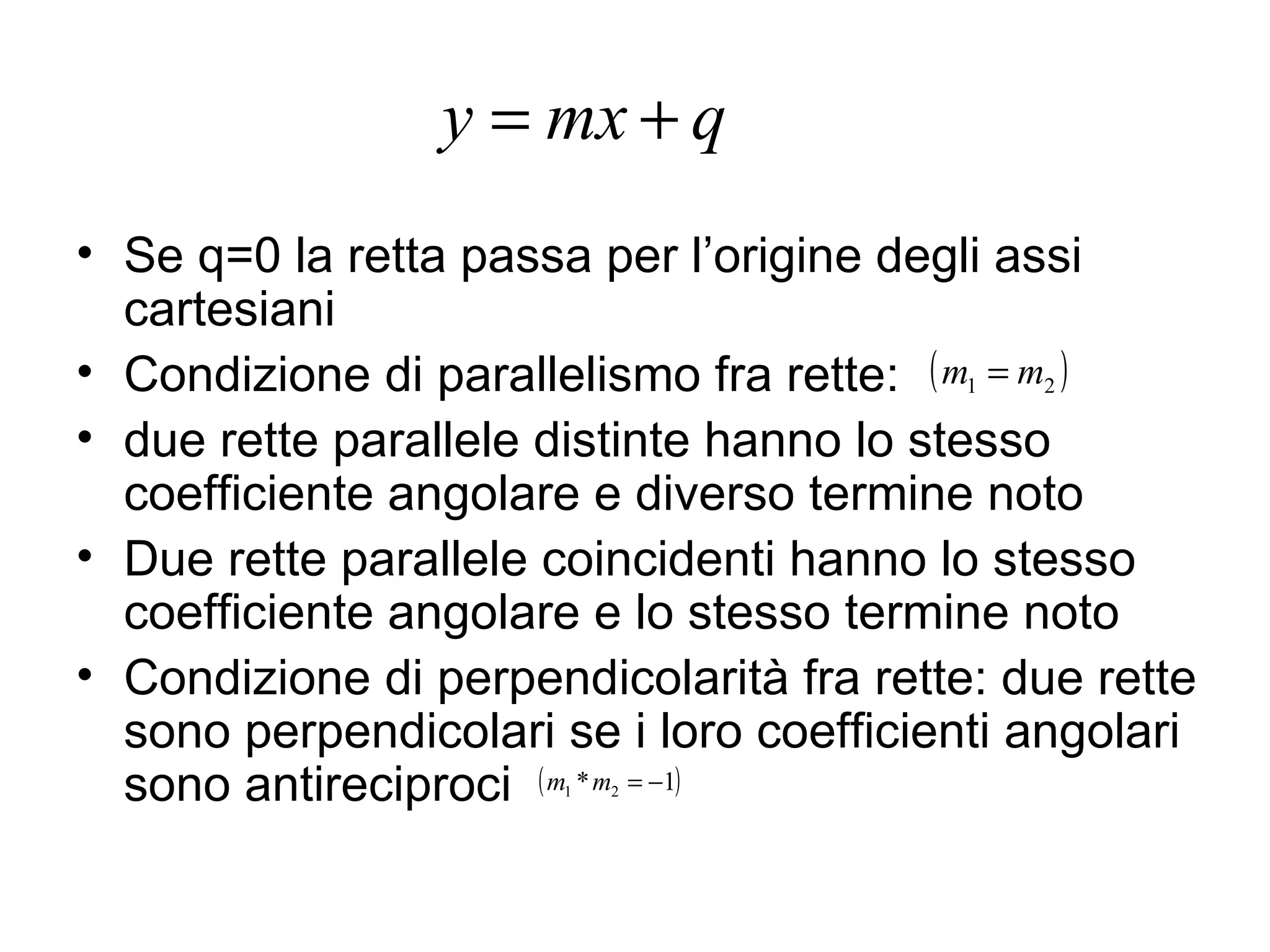 Appunti di geometria analitica della retta | PPT