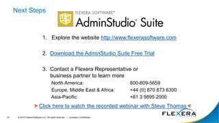 Microsoft App-V 5.1 and Flexera AdminStudio Webinar | PPT