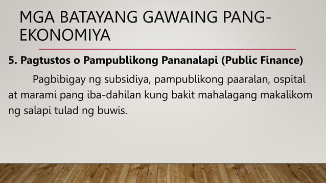 Araling Panlipunan Grade 9- Ekonomiks ppt | PPTX