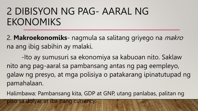 Araling Panlipunan Grade 9- Ekonomiks ppt | PPTX