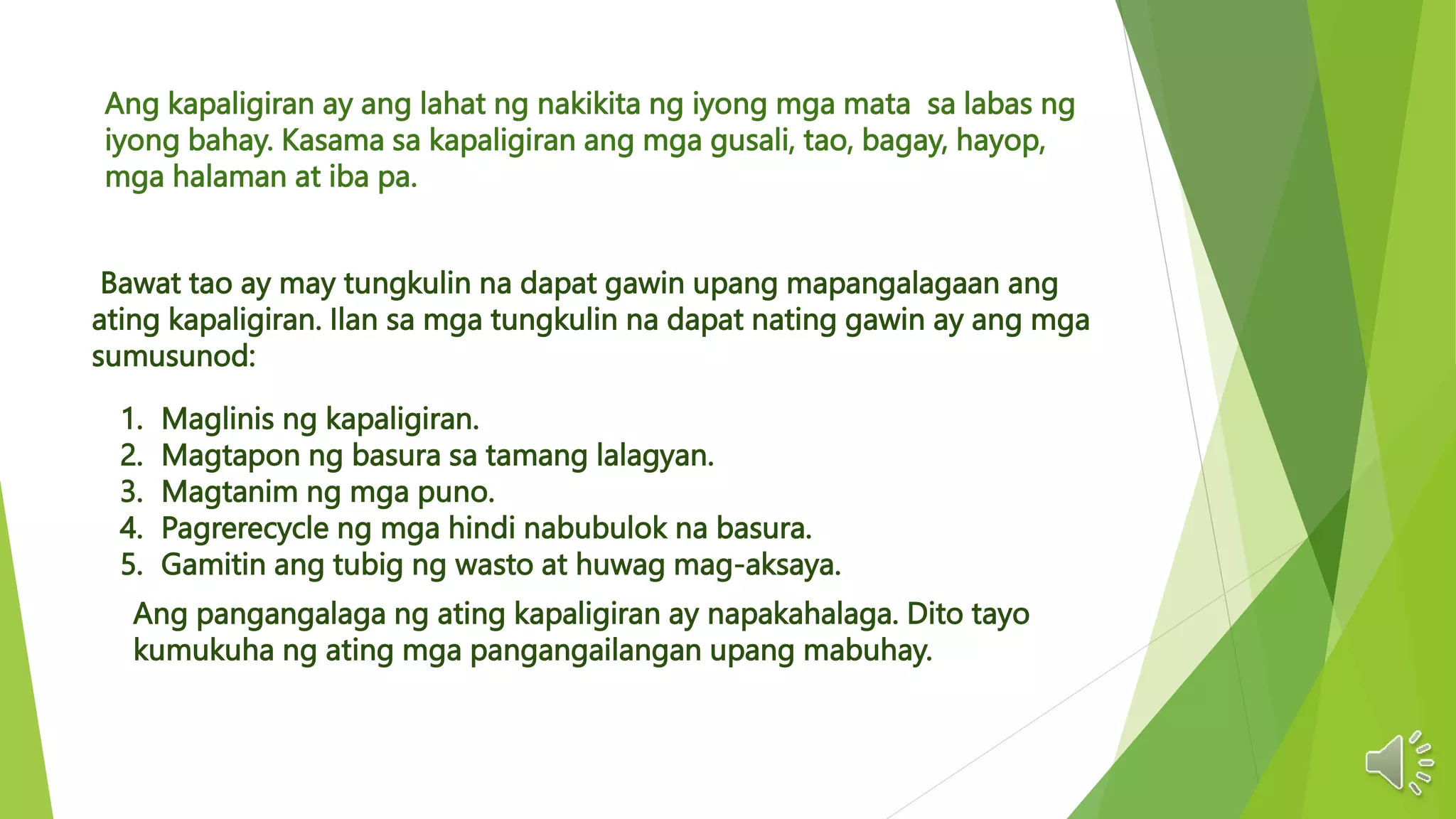 AP Q3 Week 4 Mga Tungkulin sa Pangangalaga ng Kapaligiran.pptx