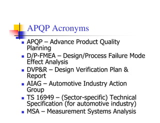 Apqp ppt | PDF