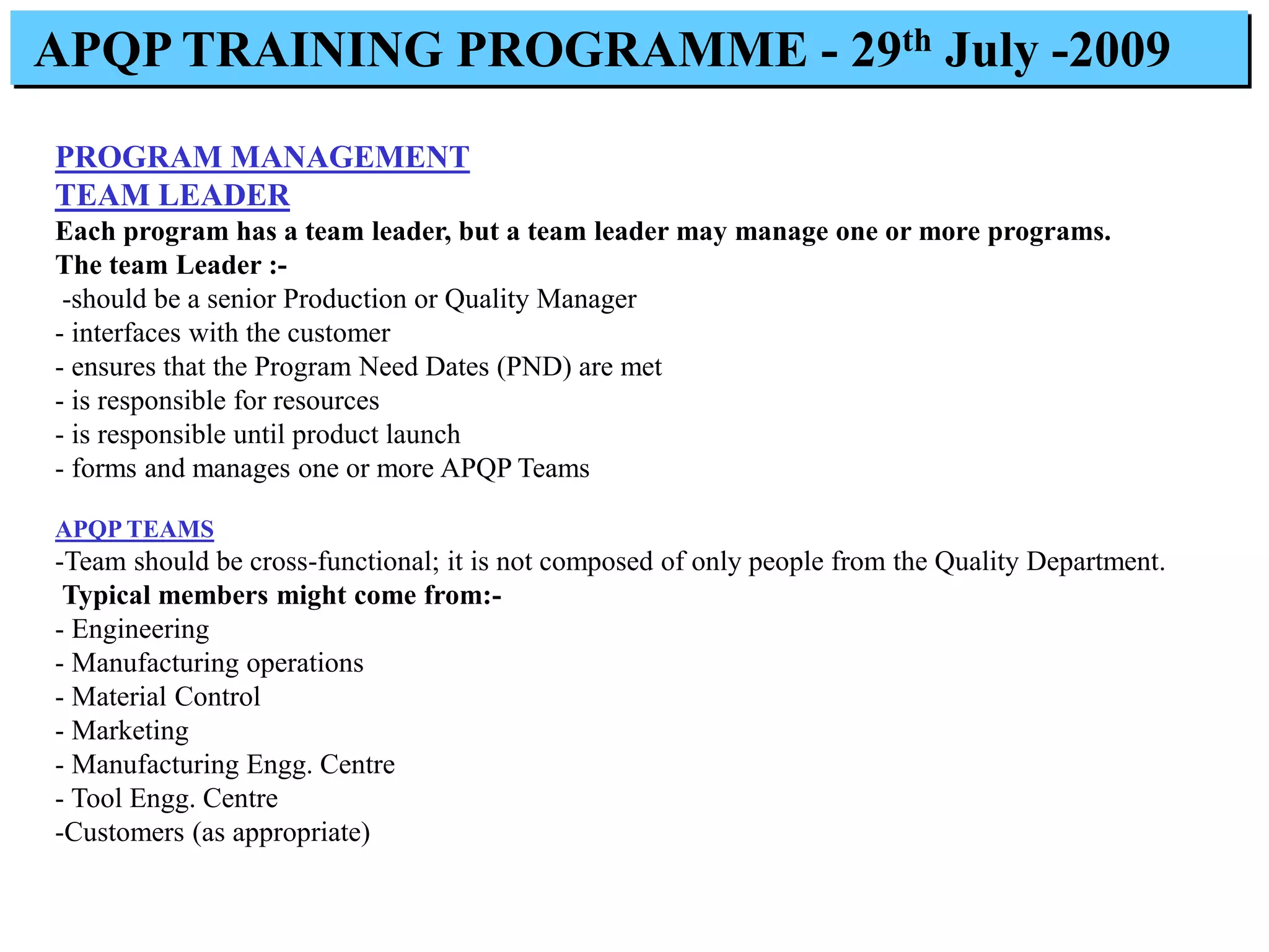 Apqp training presentation | PPT