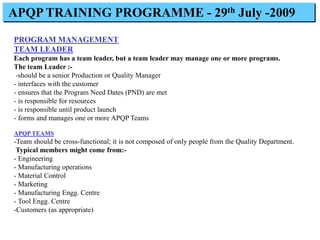 Apqp training presentation | PPT