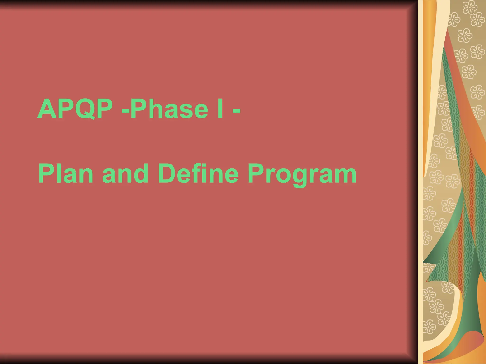 APQP ELEMENT LIST.ppt APQP list of documents | PPT
