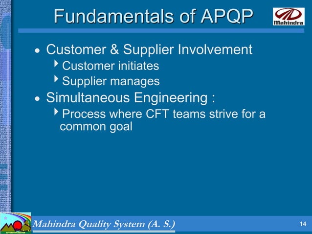 Apqp fundamentals | PPT | Automotive Industry | Industries