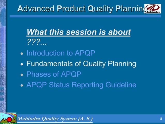 Apqp fundamentals | PPT | Automotive Industry | Industries