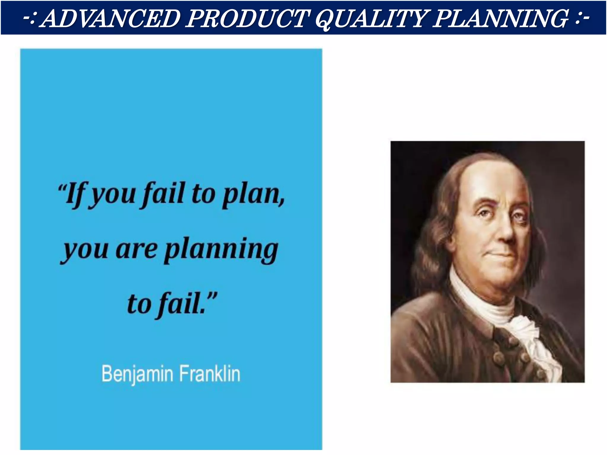 Advanced Product Quality Planning presentation | PDF