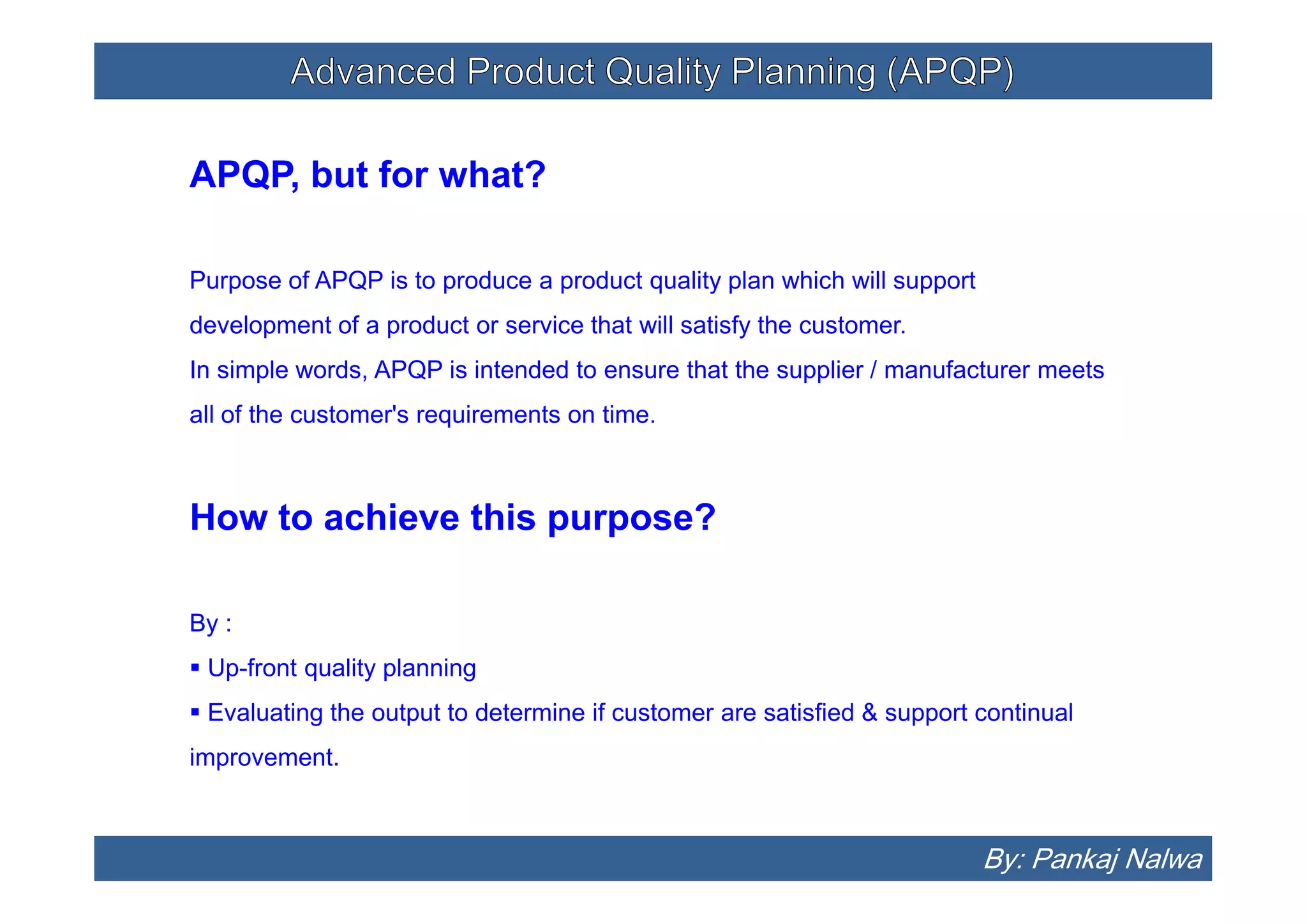 APQP | PDF