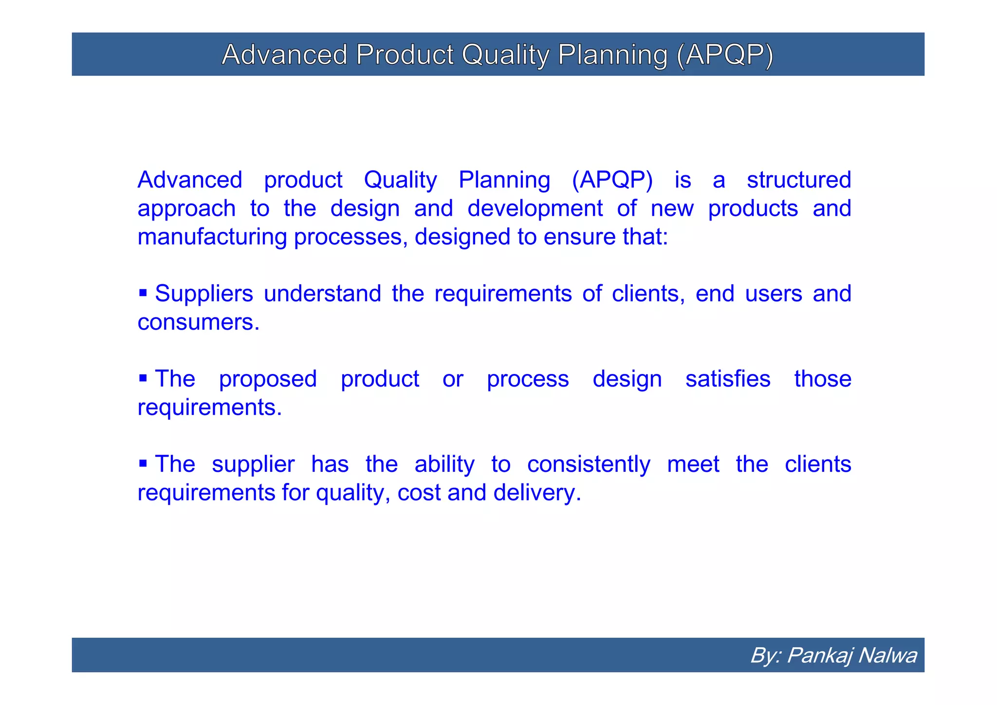 APQP | PDF