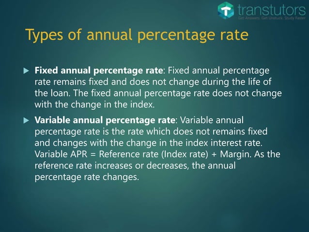 Annual Percentage Rate (APR) | Accounting | PPTX | Interest Rates | Economy