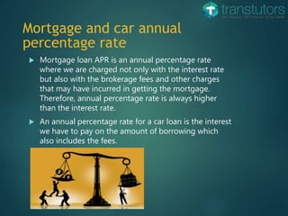 Annual Percentage Rate (APR) | Accounting | PPTX