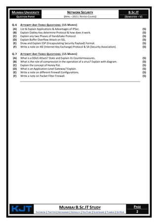 B.Sc.IT: Semester – V (April – 2015) [Revised Course | Question Paper] | PDF