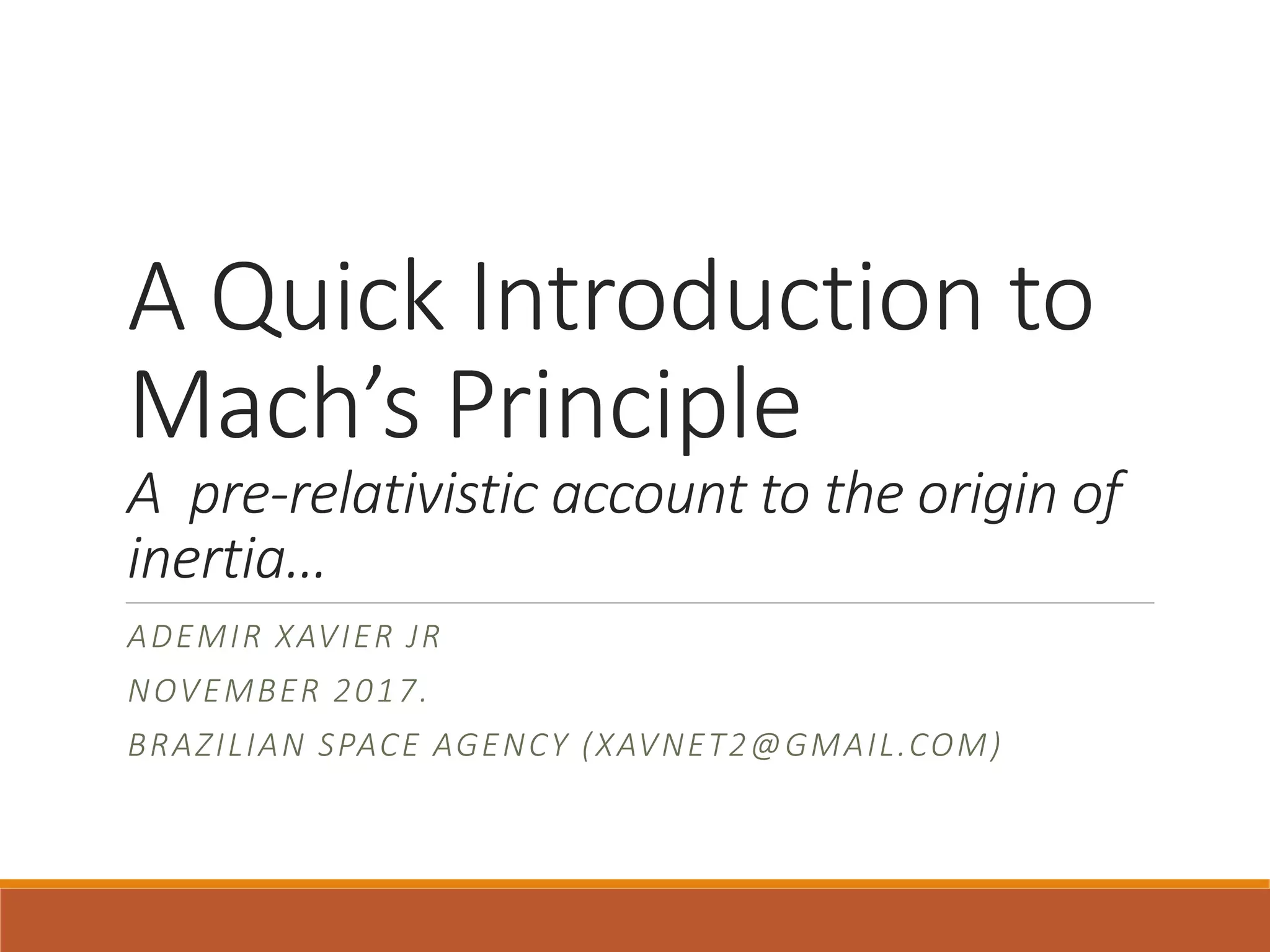 A quick introduction to Mach's principle | PDF