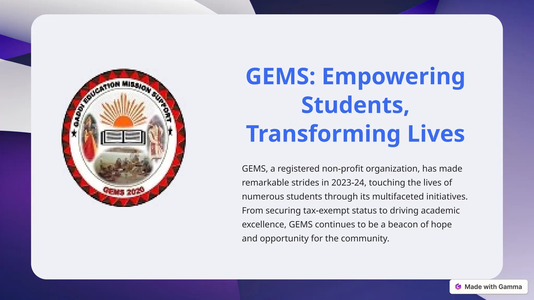 GEMS Annula Report presentation APR2023-24.pptx