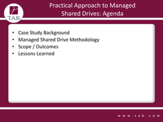 A Practical Approach to Managed Shared Drives | PPTX