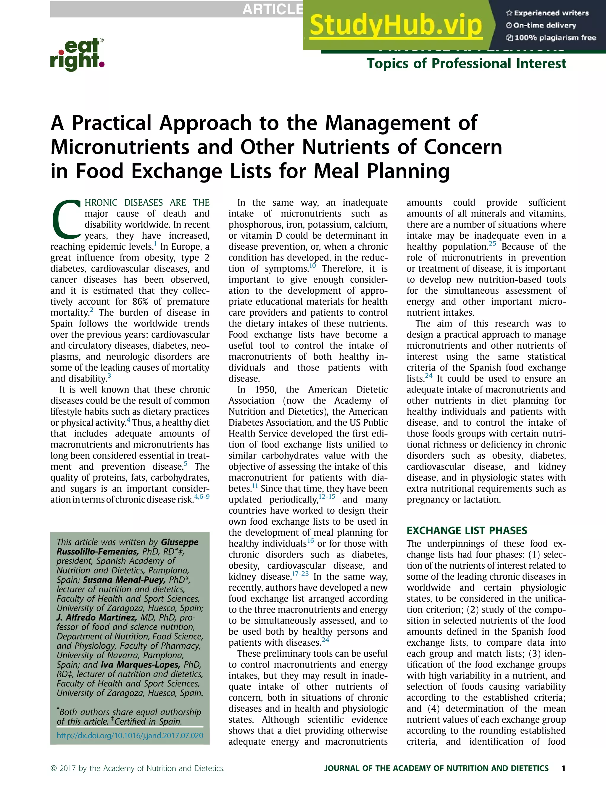 A Practical Approach To The Management Of Micronutrients And Other ...