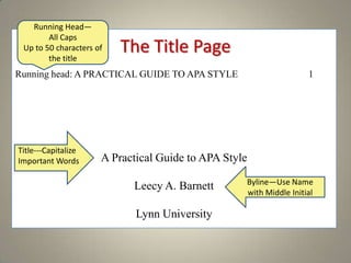 A practical guide to APA style | PPTX