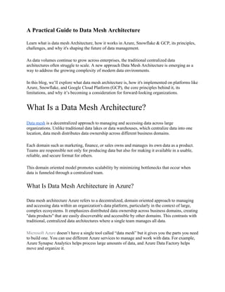A Practical Guide to Data Mesh Architecture Blog.docx
